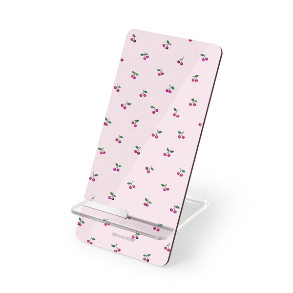 Pink Cherry Pattern Phone Stand — Portable Mobile Display Holder – Shamo's