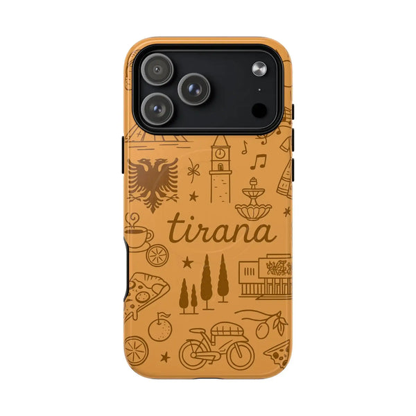 Tirana Illustrated Hand-Drawn iPhone Case — Albanian Landmarks & Icons ...