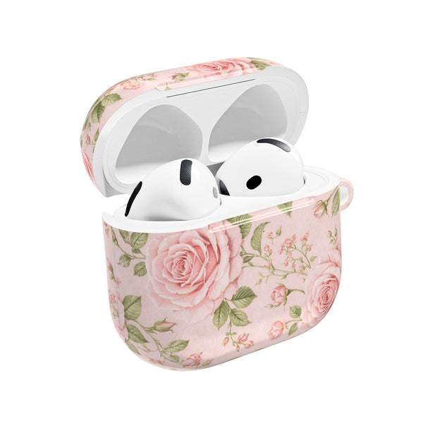 Floral Rose AirPod Case, Pink Vintage Rosebud Protective Cover – Shamo's