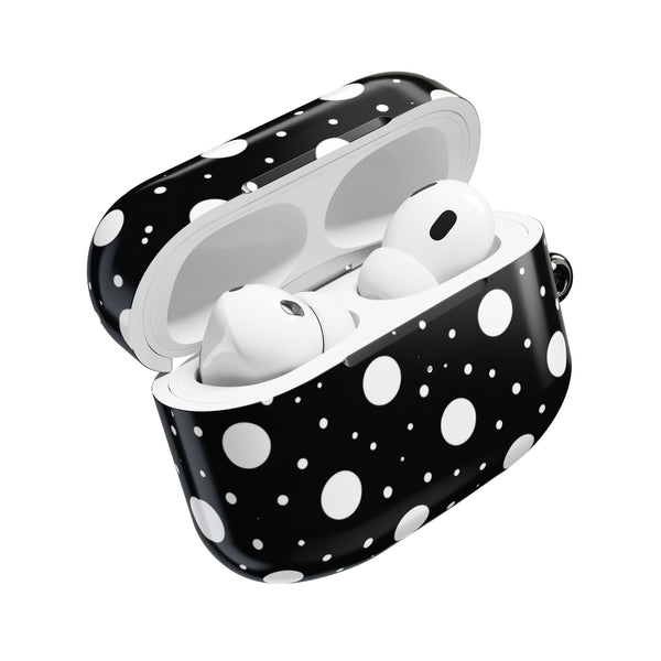 Polka Dot AirPod Case – Black & White Retro Spot Protective Cover – Shamo's